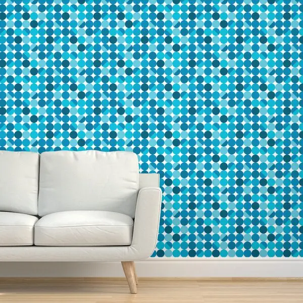 Spoonflower Retro Circles Modern Cool Lampshade Custom Pre-pasted Wallpaper