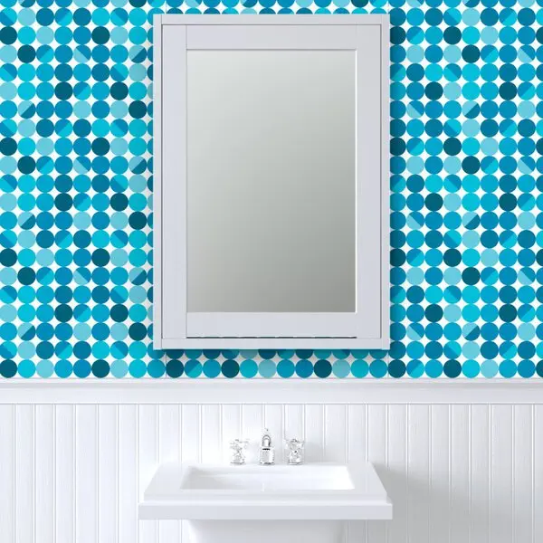 Spoonflower Retro Circles Modern Cool Lampshade Custom Pre-pasted Wallpaper