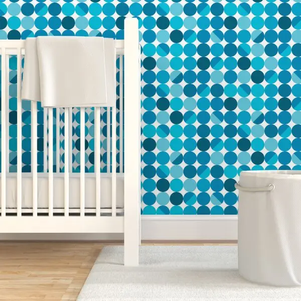 Spoonflower Retro Circles Modern Cool Lampshade Custom Pre-pasted Wallpaper