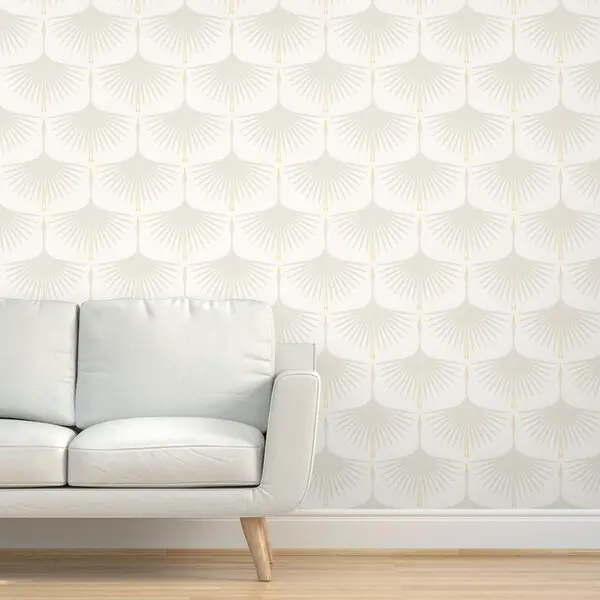 Spoonflower Bird Nature Modern Art Deco Swans Custom Pre-pasted Wallpaper
