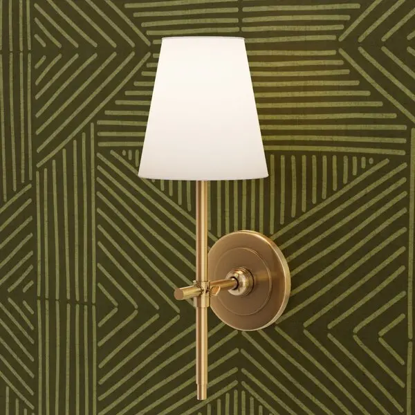 Spoonflower Modern Geometric Abstract Lines Olive 100% Natural Sisal Grasscloth Wallcovering
