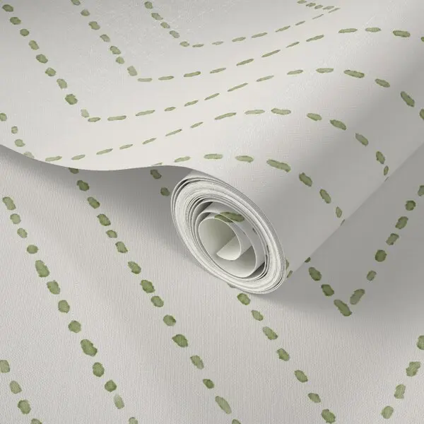 Spoonflower Cream Olive Diamond Green Geo Geometric Modern Custom Removable Wallpaper - White,green,gray