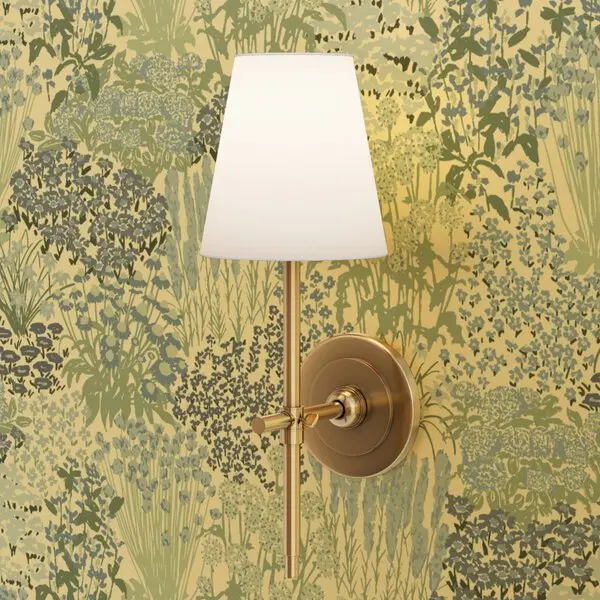 Spoonflower Wallpaper Botanical Meadow Flowers Summer Custom Pre-pasted Wallpaper