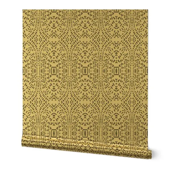 Spoonflower Vintage Modern Geometric Geo Linen French Rustic Custom Pre-pasted Wallpaper
