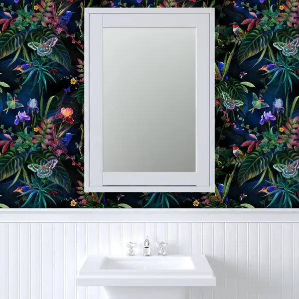 Spoonflower Butterflies Birds Wallpaper Hummingbirds Jungle 100% Natural Sisal Grasscloth Wallcovering
