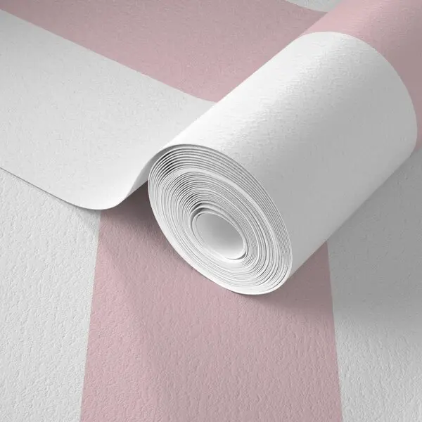 Spoonflower Spring Easter Vertical Stripes Cotton Candy Color Custom Pre-pasted Wallpaper - Pink