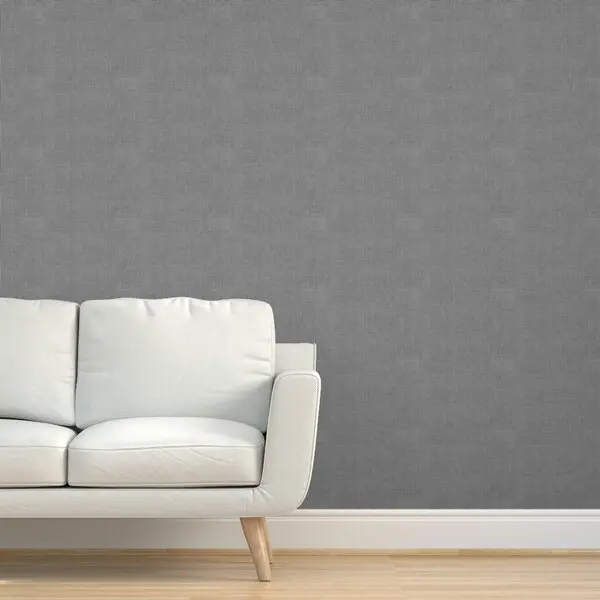 Spoonflower Grey Woven Weave Texture Jute Fiber Traditional Wallpaper