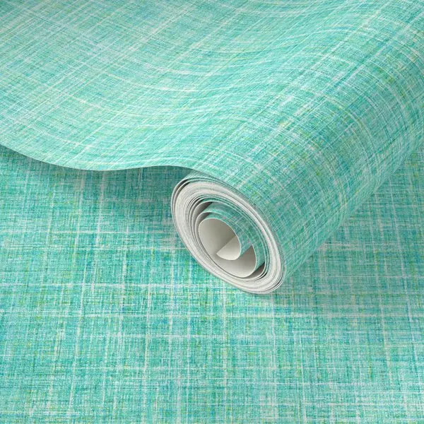 Spoonflower Aqua Joan Textures Traditional Wallpaper - Teal,green,mint