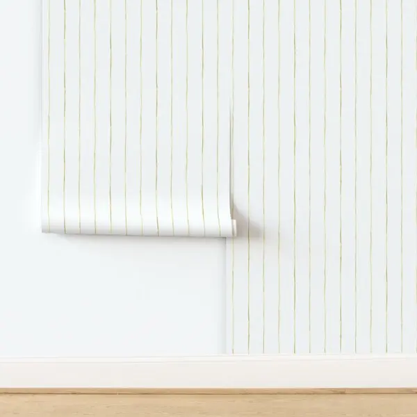 Spoonflower Stripe Gold Watercolor Minimal Mod Neutral Traditional Wallpaper