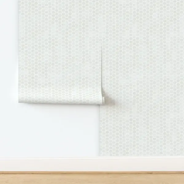 Spoonflower Beehive Grey Honeycomb Hexagon Geometric Cartoon Custom Removable Wallpaper