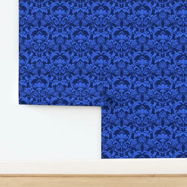 Spoonflower Damask Smaller Scale Floral Brocade Traditional Wallpaper