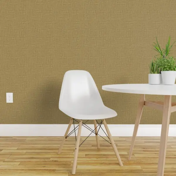 Spoonflower Antelope Textured Linen Custom Pre-pasted Wallpaper - Brown