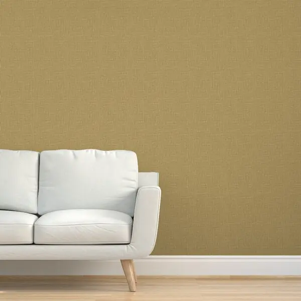 Spoonflower Antelope Textured Linen Custom Pre-pasted Wallpaper - Brown