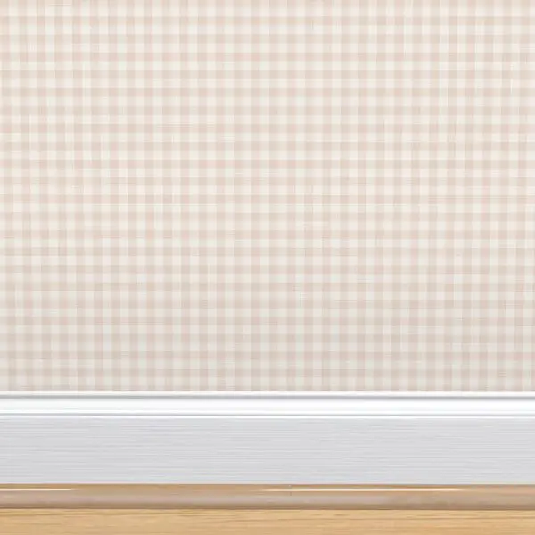 Spoonflower Blush Gingham Plaid 0.5 Inch 100% Natural Sisal Grasscloth Wallcovering - Pink