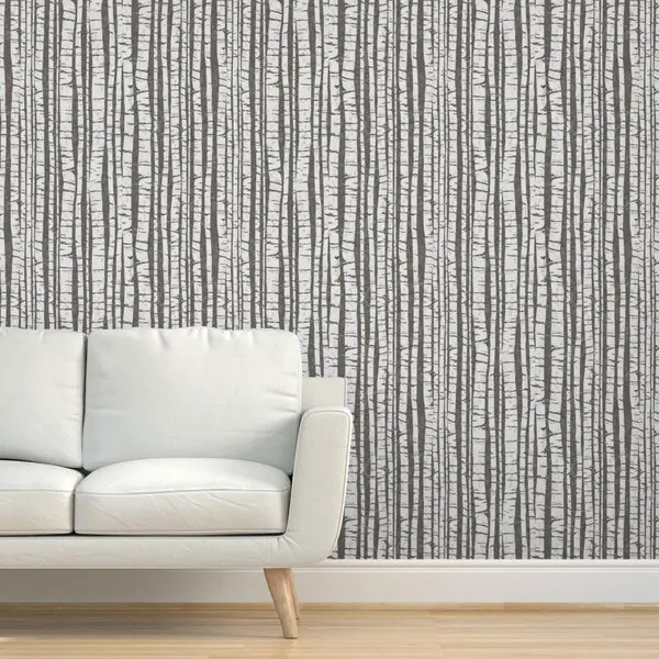 Spoonflower Trees Birch Warm Quaking Aspen Tree Traditional Wallpaper