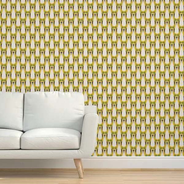 Spoonflower Footed Boobies 100% Natural Sisal Grasscloth Wallcovering
