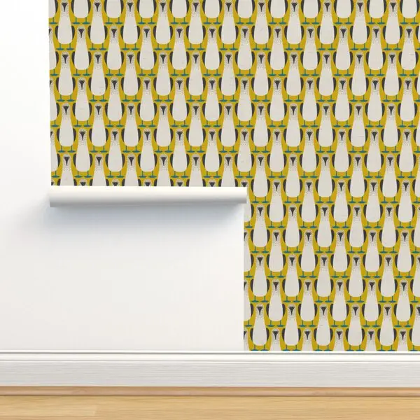 Spoonflower Footed Boobies 100% Natural Sisal Grasscloth Wallcovering