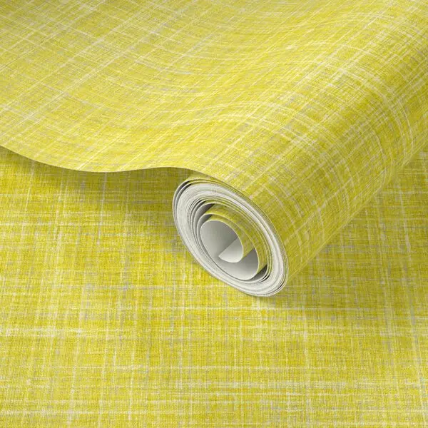 Spoonflower Joan Yellow Chartreuse Nursery Citrus Custom Pre-pasted Wallpaper - Yellow,green