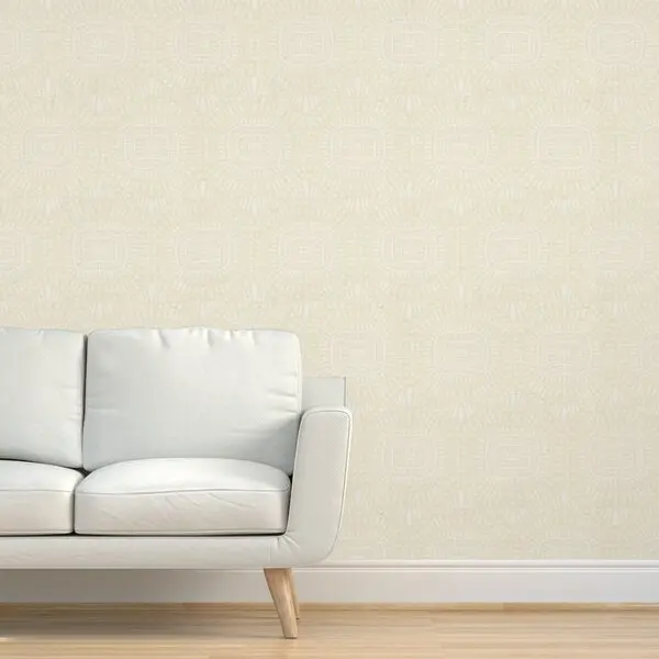 Spoonflower Boho Dotted Doily Crochet 100% Natural Sisal Grasscloth Wallcovering