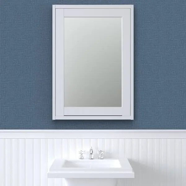 Spoonflower Bluefin Slubby Look Custom Pre-pasted Wallpaper - Blue