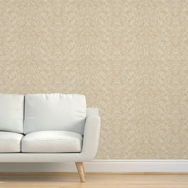 Spoonflower Mimose Texture In Large 100% Natural Sisal Grasscloth Wallcovering - Beige