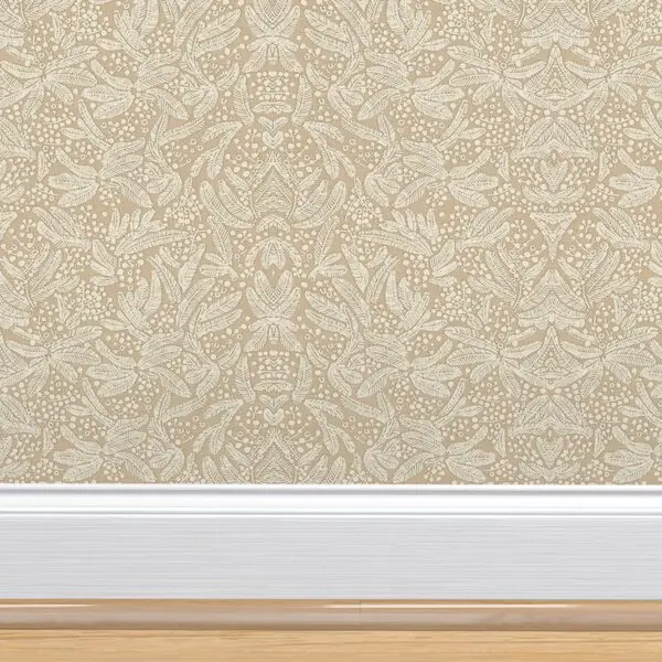 Spoonflower Mimose Texture In Large 100% Natural Sisal Grasscloth Wallcovering - Beige