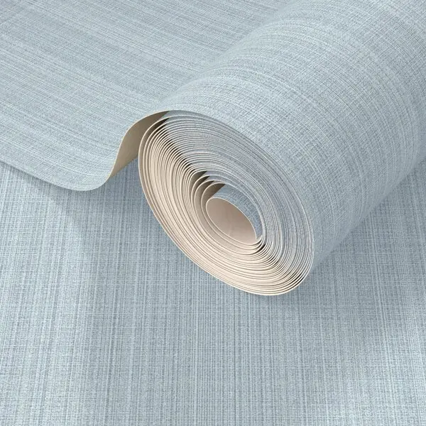 Spoonflower Weave Fog Bed2e3 Blue Grey 100% Natural Sisal Grasscloth Wallcovering - Gray,blue