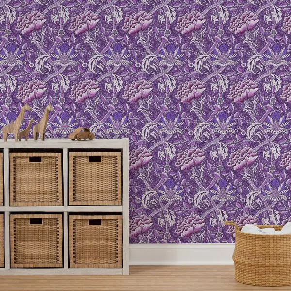 Spoonflower Victorian Botanical Morris Custom Removable Wallpaper