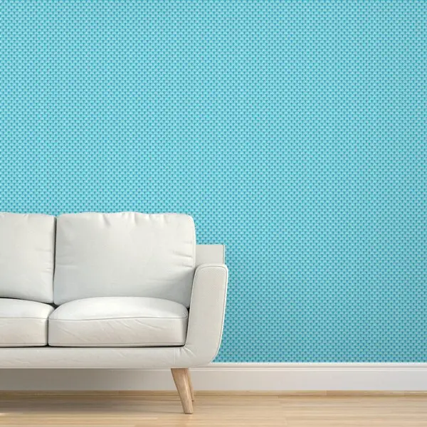 Spoonflower Scalloped Scallop Escallop Cool Colors Custom Pre-pasted Wallpaper - Blue