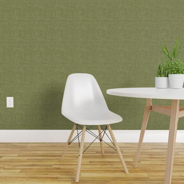Spoonflower Avocado Texture Solid Custom Pre-pasted Wallpaper - Green