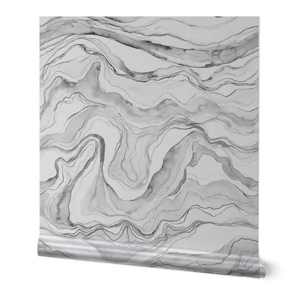 Spoonflower Marble Marbled Stone Texture Grey Marble Marbled Custom Removable Wallpaper