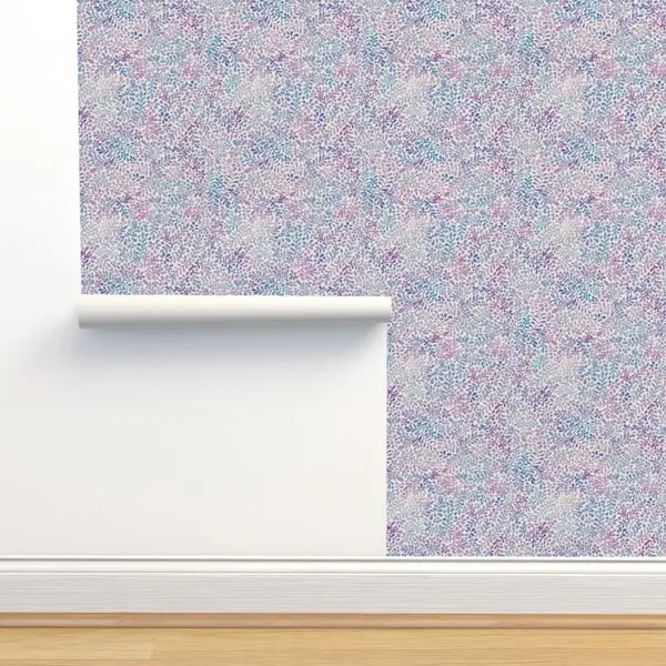Spoonflower Watercolour Floral Small 100% Natural Sisal Grasscloth Wallcovering