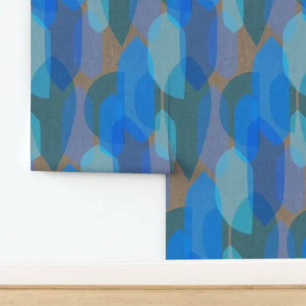 Spoonflower Mid Century Colour Blocks Luminous Custom Removable Wallpaper