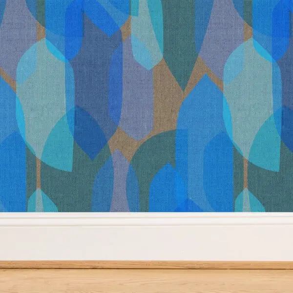 Spoonflower Mid Century Colour Blocks Luminous Custom Removable Wallpaper