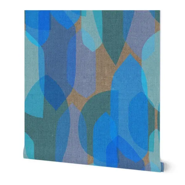Spoonflower Mid Century Colour Blocks Luminous Custom Removable Wallpaper