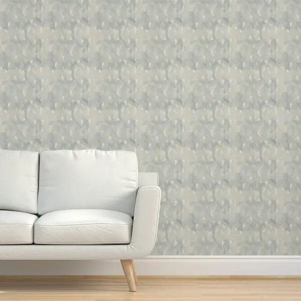 Spoonflower Watercolor Doodles 100% Natural Sisal Grasscloth Wallcovering