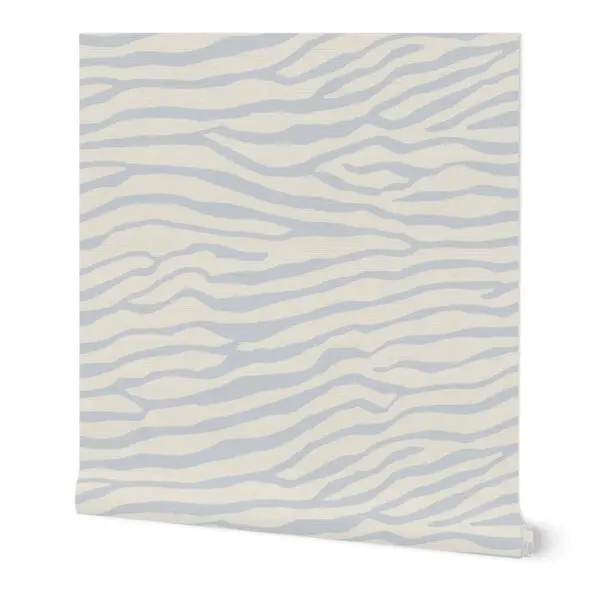 Spoonflower Water Stripes Zebra Waves Nursery Large Scale 100% Natural Sisal Grasscloth Wallcovering