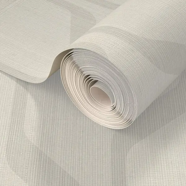 Spoonflower Mid Mod Ribbons Light 100% Natural Sisal Grasscloth Wallcovering - Grey