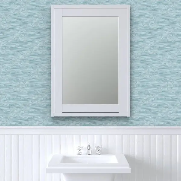 Spoonflower Sea Water Waves Calm Summer Ocean Serene Traditional Wallpaper