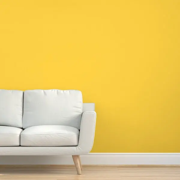 Spoonflower Coordinate Solid Dark Deep Veggie Rotini Custom Pre-pasted Wallpaper - Yellow