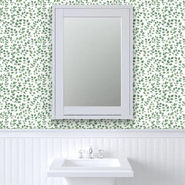 Spoonflower Flower Green Floral Nature Leaf Fresh Australian Custom Removable Wallpaper