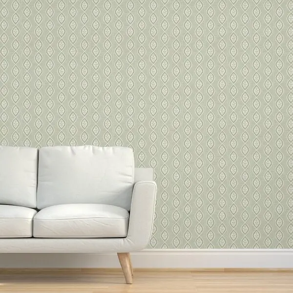 Spoonflower Wallace Stripe Quiet 100% Natural Sisal Grasscloth Wallcovering
