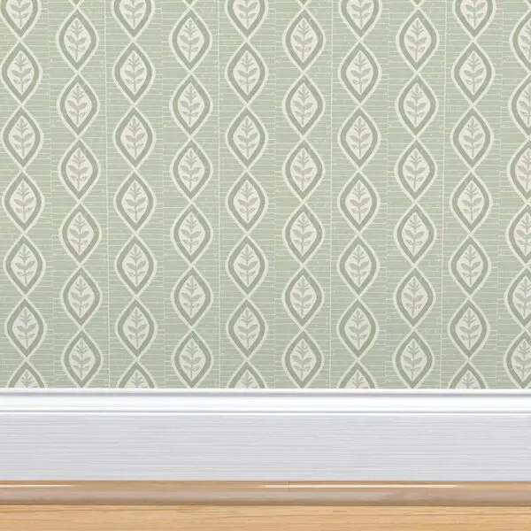Spoonflower Wallace Stripe Quiet 100% Natural Sisal Grasscloth Wallcovering