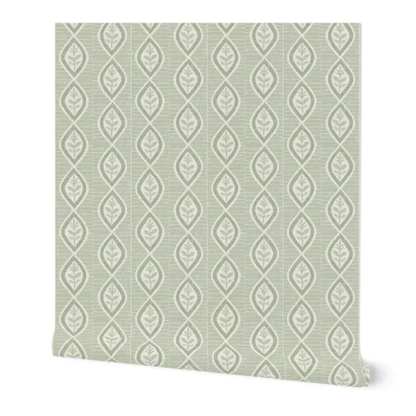 Spoonflower Wallace Stripe Quiet 100% Natural Sisal Grasscloth Wallcovering