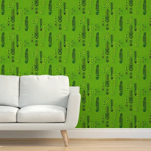 Spoonflower Tiki Tapa Hawaiian Aloha Wear Modern Traditional Wallpaper