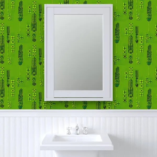 Spoonflower Tiki Tapa Hawaiian Aloha Wear Modern Traditional Wallpaper