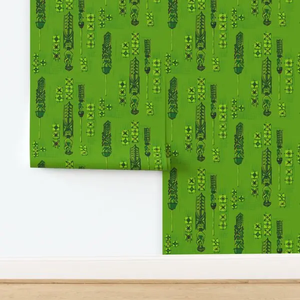 Spoonflower Tiki Tapa Hawaiian Aloha Wear Modern Traditional Wallpaper