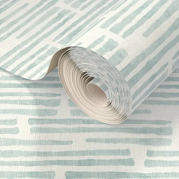 Spoonflower Watercolor Dash Sunshine Coordinate 90 C22 100% Natural Sisal Grasscloth Wallcovering - Blue