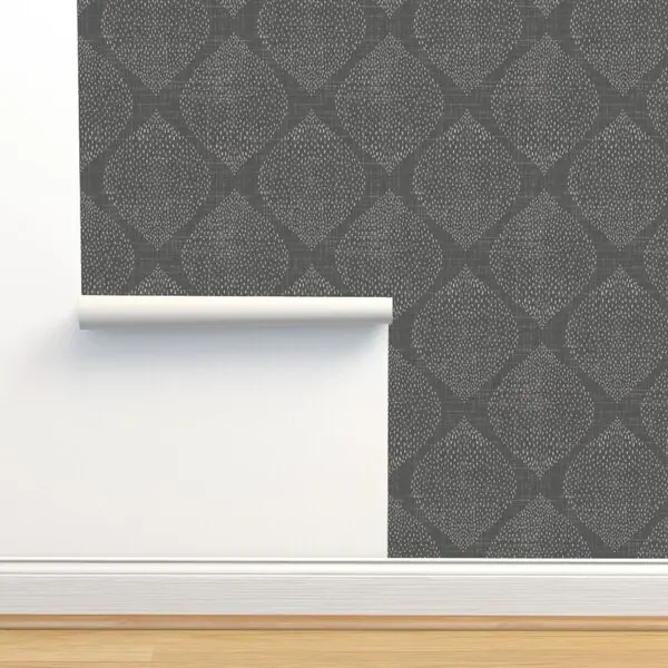 Spoonflower Minimalist Ogee 100% Natural Sisal Grasscloth Wallcovering