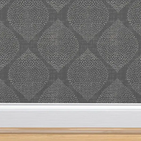 Spoonflower Minimalist Ogee 100% Natural Sisal Grasscloth Wallcovering